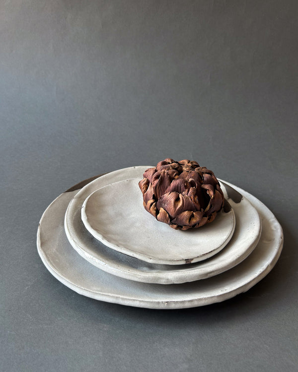 Moon Plate, White on Umber – MONDAYS