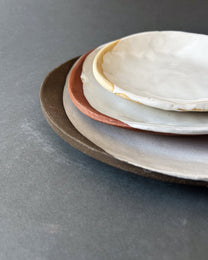 Moon Plate, White on Umber – MONDAYS